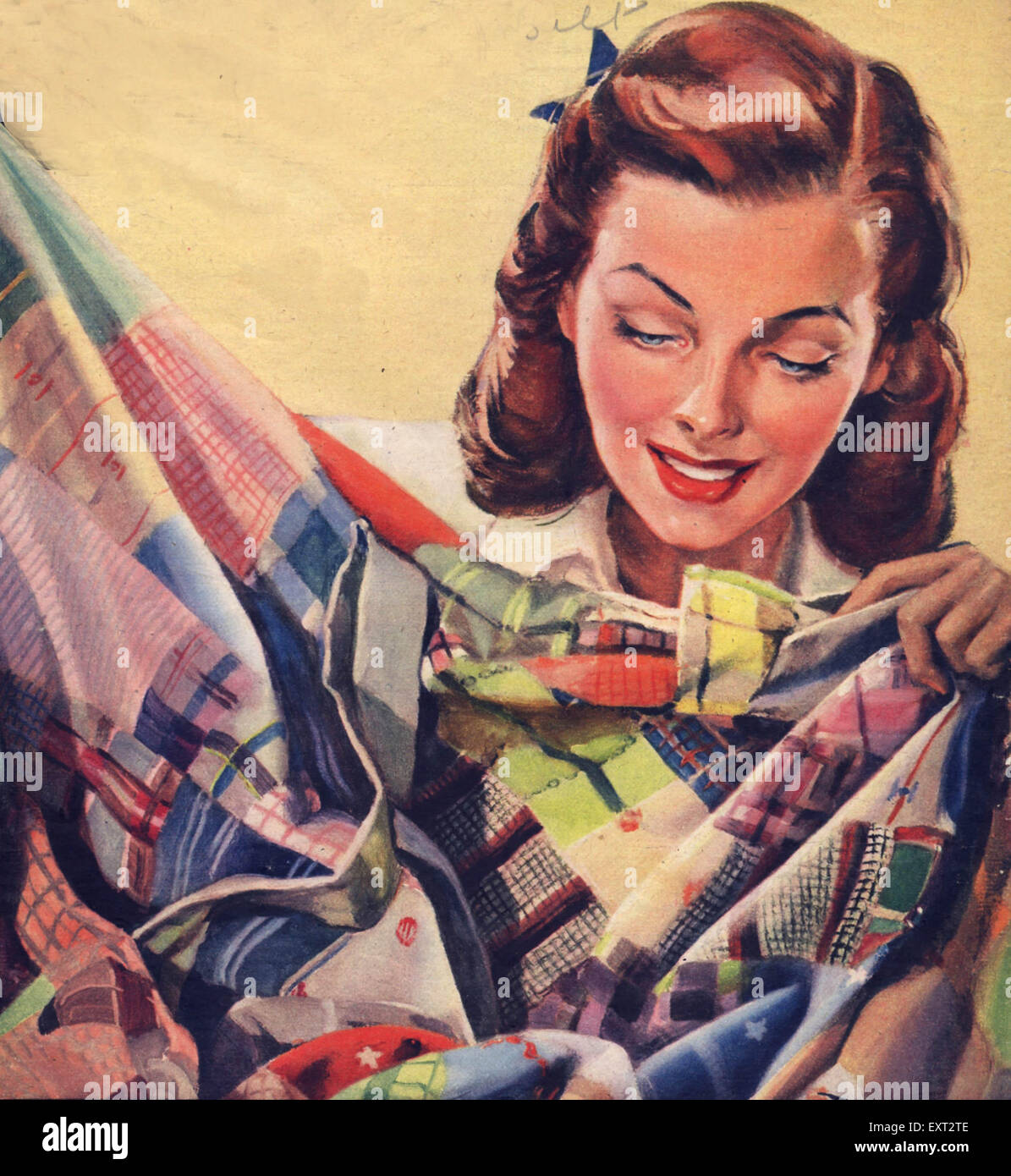 1940s UK Fabric Shopping Magazine Cover Stock Photo - Alamy