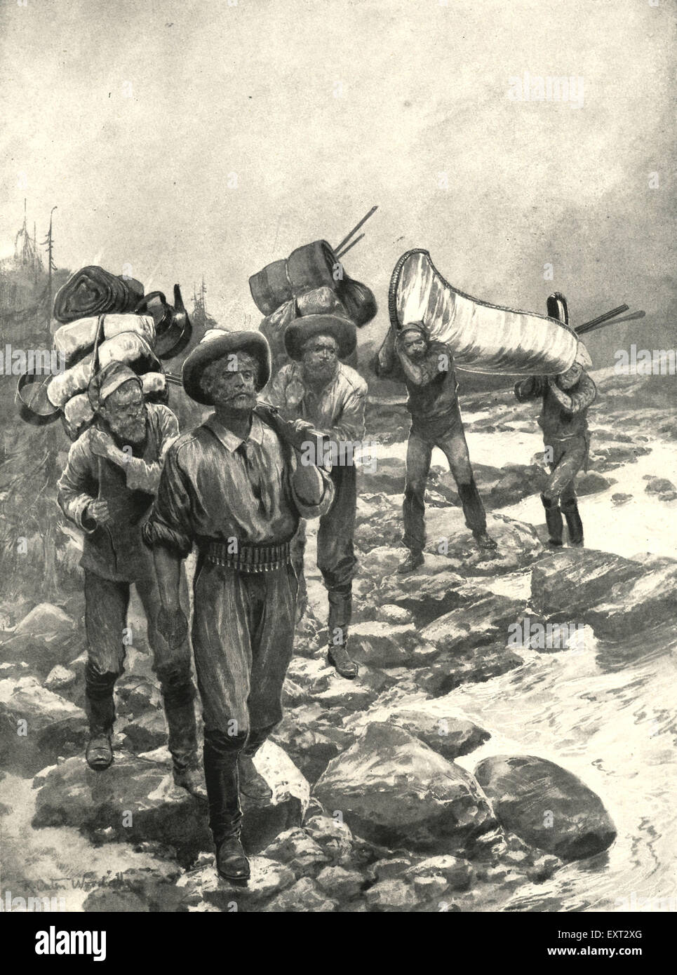 1890s UK Prospecting for Gold NLI Magazine Plate Stock Photo - Alamy