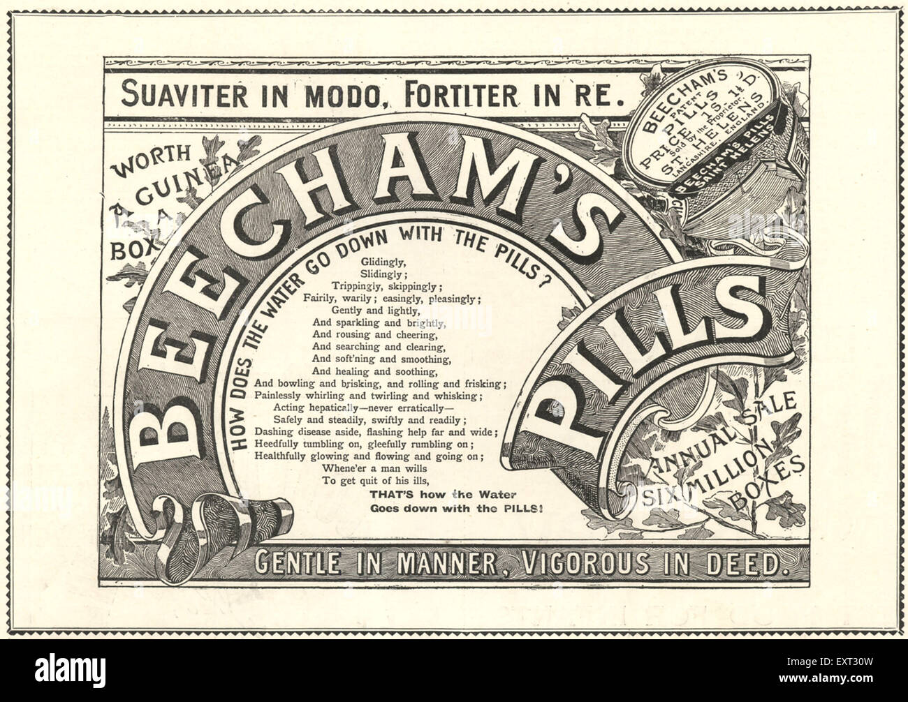 1890s UK Beecham's Pills Magazine Advert Stock Photo - Alamy