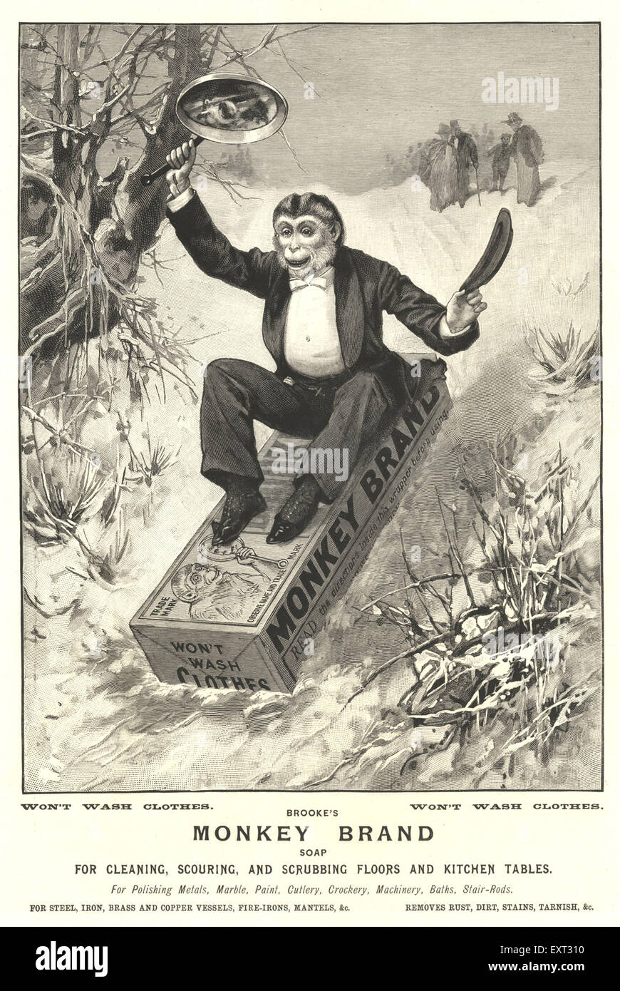 1890s UK Monkey Brand Magazine Advert Stock Photo - Alamy