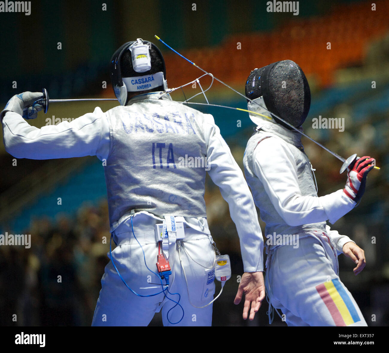 Moscow, Russia. 16th July, 2015. Radu Daraban of Romania and Andrea ...