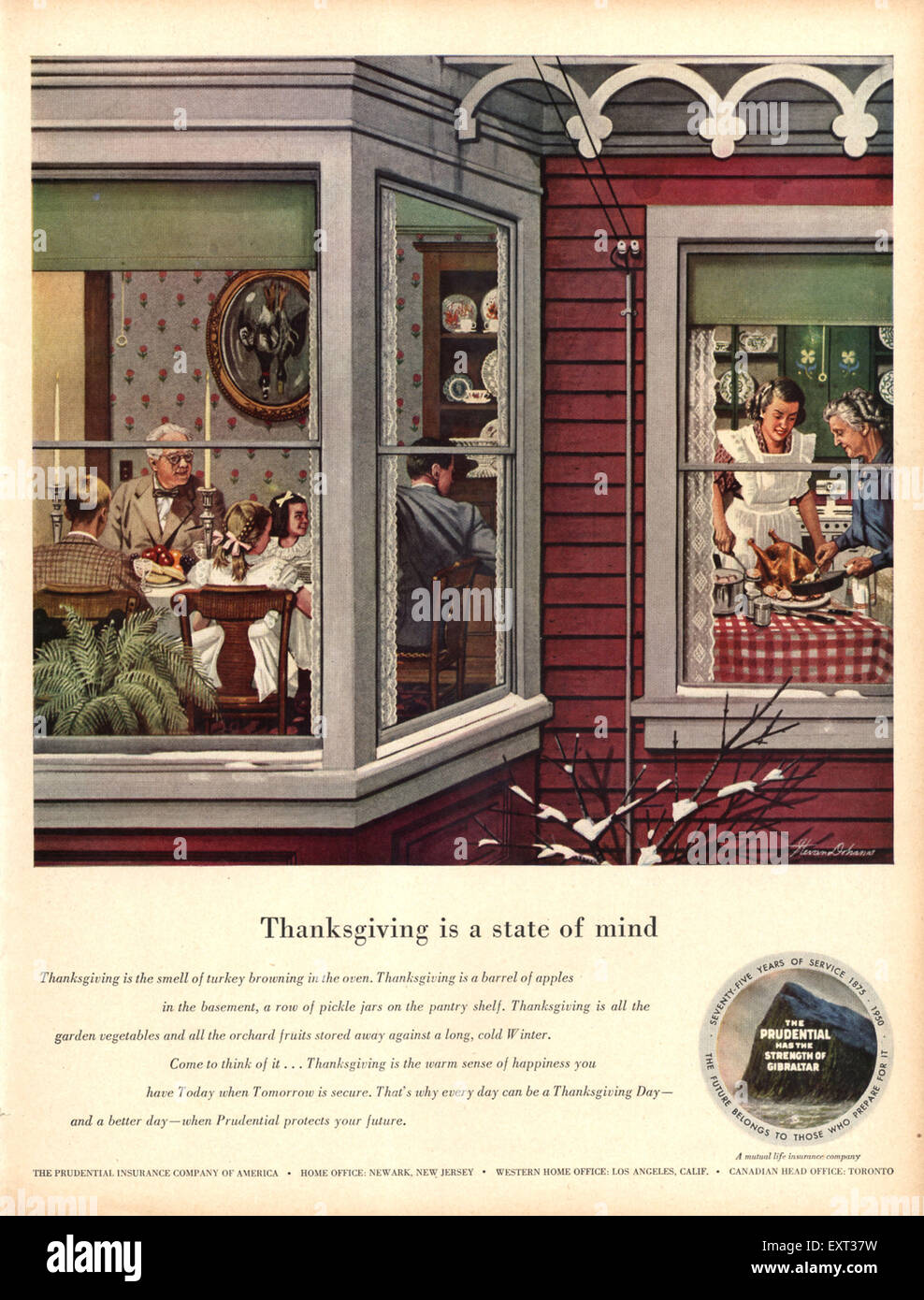 1950s USA Prudential Magazine Advert Stock Photo - Alamy