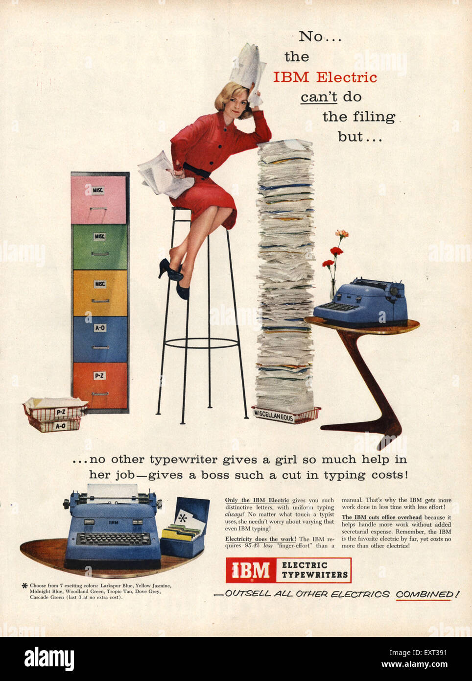 1950s USA IBM Magazine Advert Stock Photo - Alamy