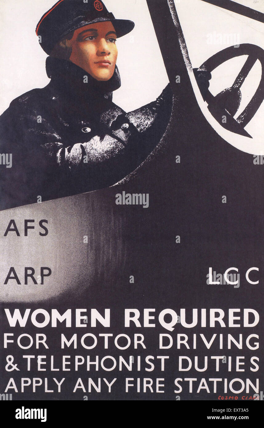 1940s UK Women Required for Work Poster Stock Photo - Alamy