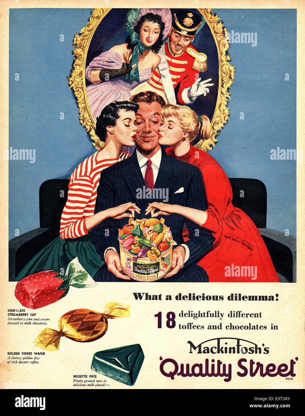 1950s UK Mackintosh's Quality Street Magazine Advert Stock Photo ...