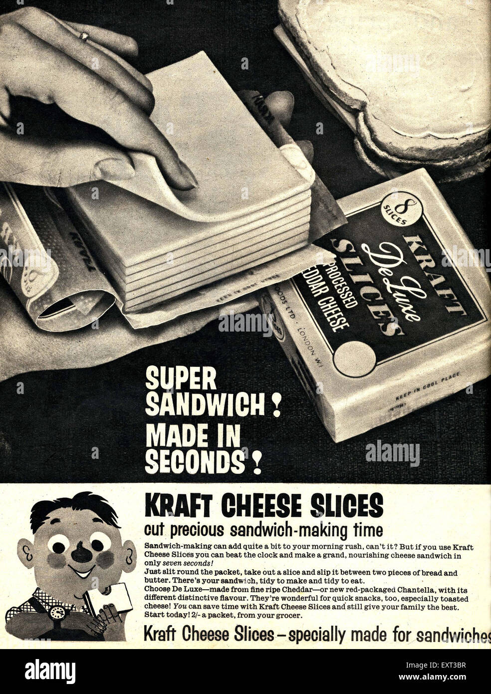 1950s UK Kraft Magazine Advert Stock Photo - Alamy