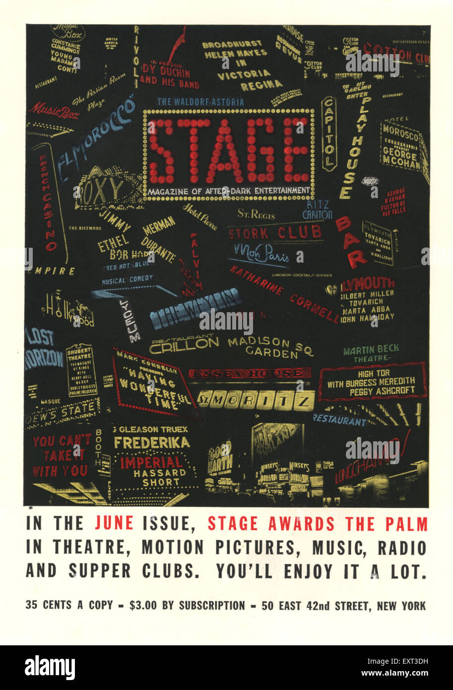 1920s USA Stage Magazine Cover Stock Photo - Alamy