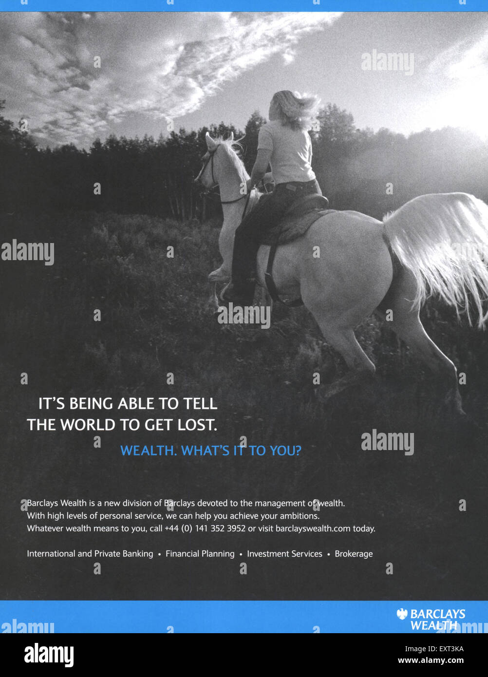 2000s UK Barclays Wealth Magazine Advert Stock Photo - Alamy