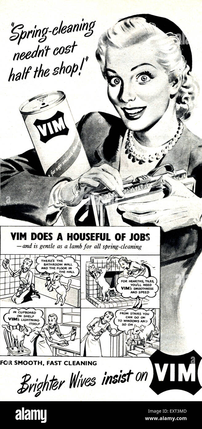 1950s UK Vim Magazine Advert Stock Photo - Alamy