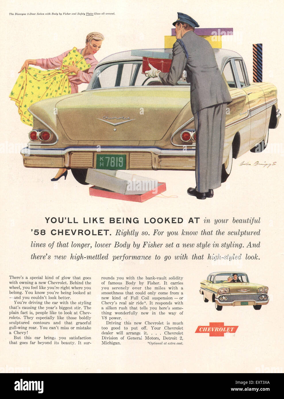 1950s Usa Chevrolet Magazine Advert High Resolution Stock Photography ...