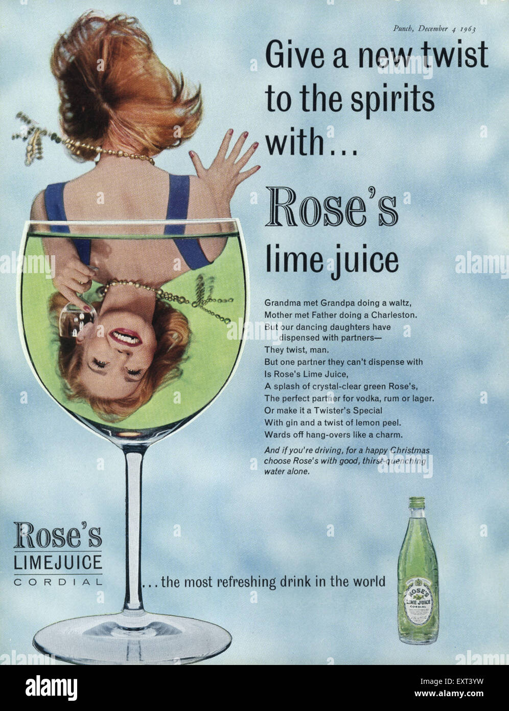 1960s UK Rose's Magazine Advert Stock Photo - Alamy