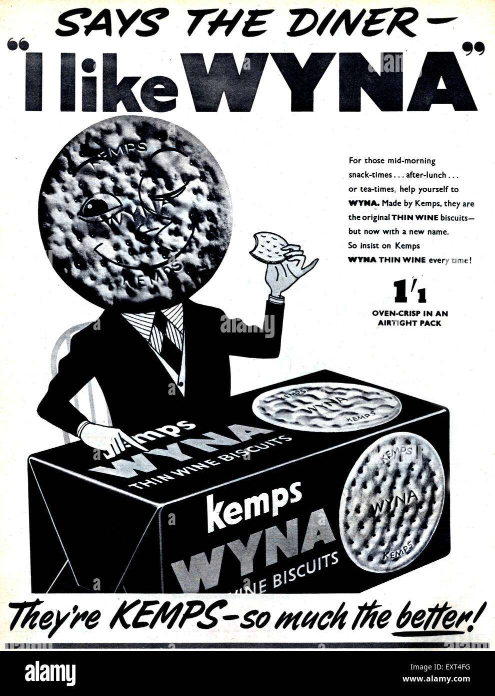 1950s UK Wyna Magazine Advert Stock Photo - Alamy
