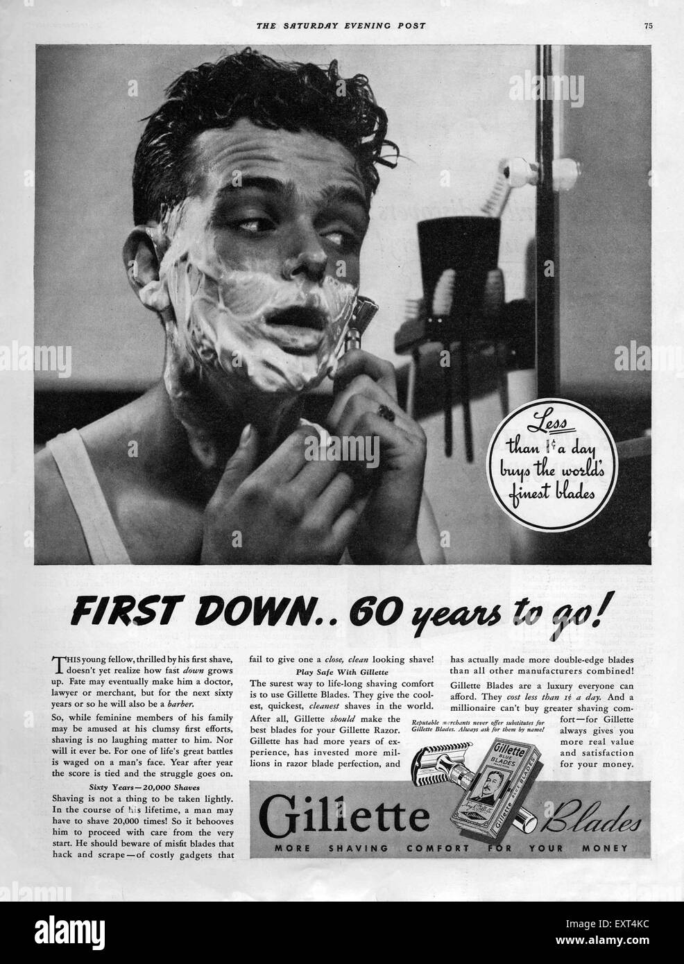 1930s USA Gillette Magazine Advert Stock Photo - Alamy