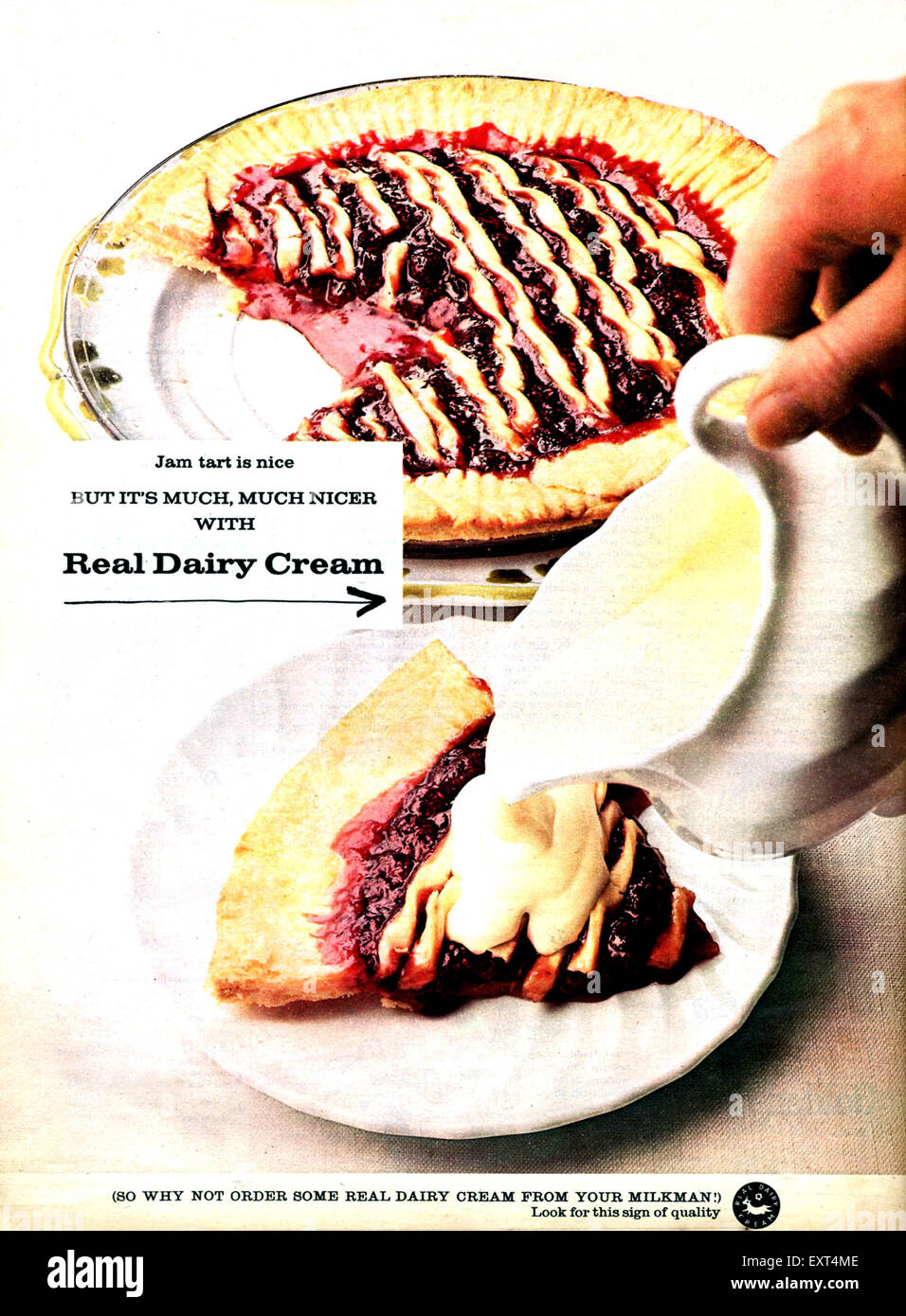 1960s UK Real Dairy Cream Magazine Advert Stock Photo - Alamy