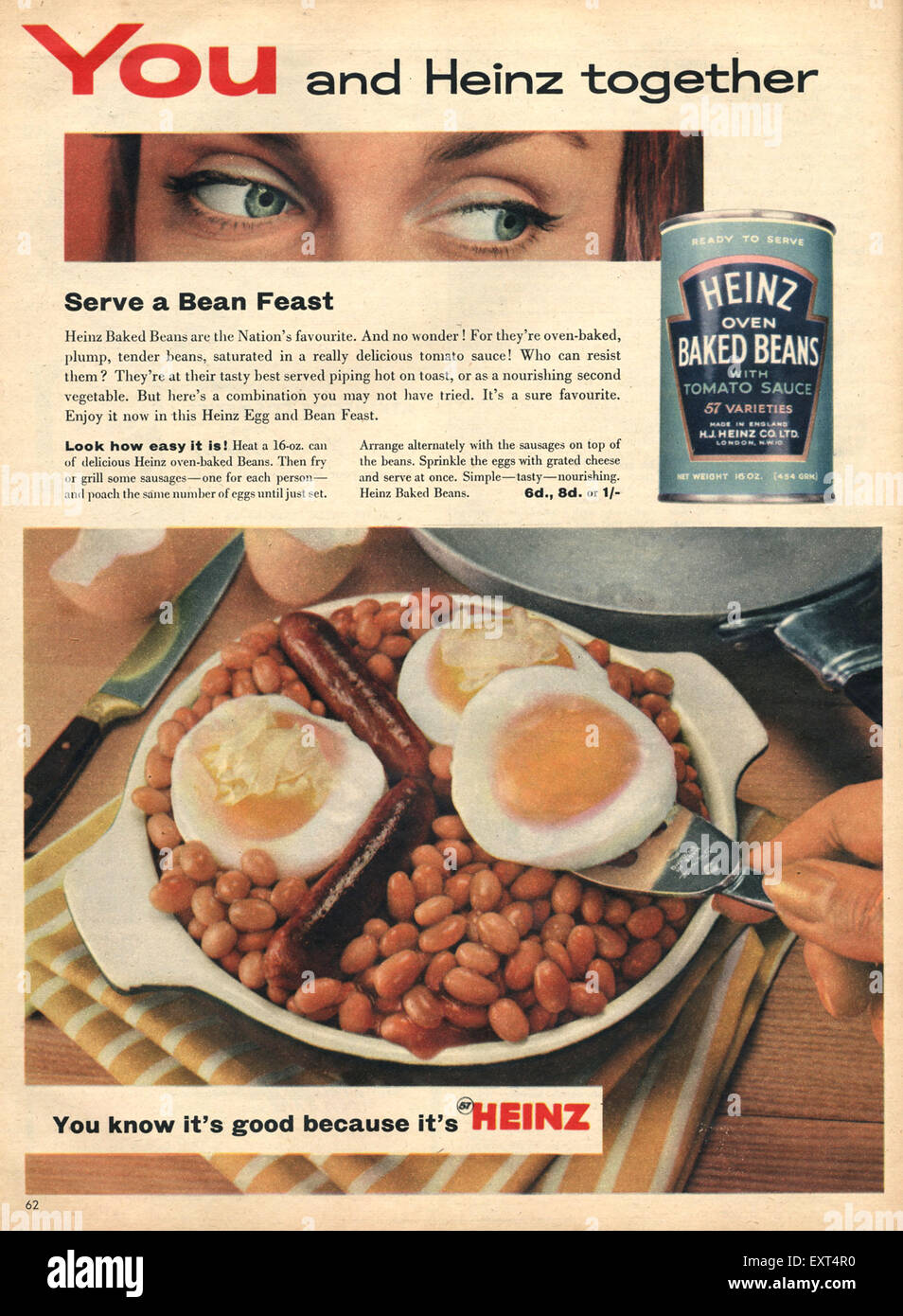 1950s UK Heinz Magazine Advert Stock Photo - Alamy