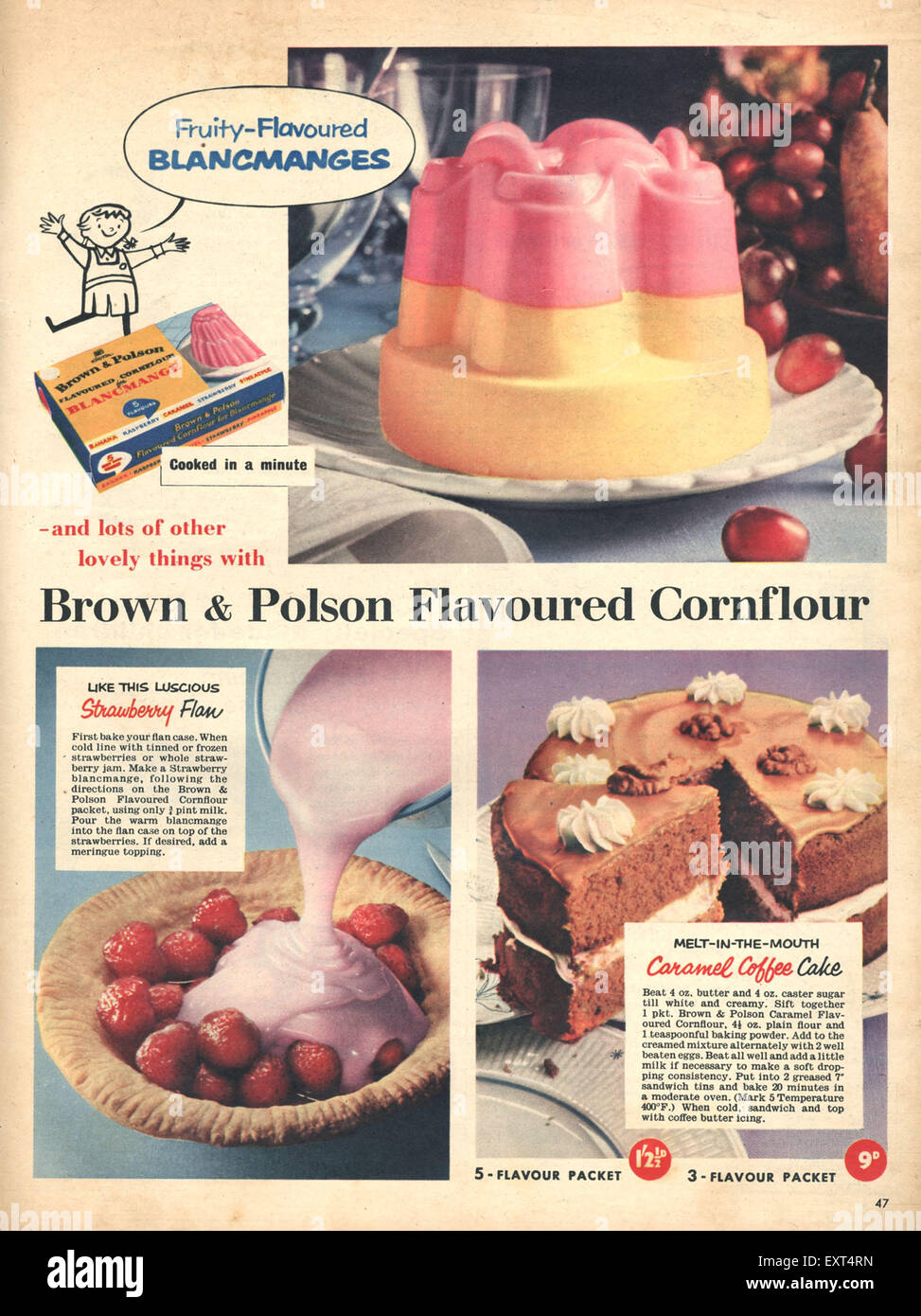 1950s UK Brown and Polson Magazine Advert Stock Photo - Alamy