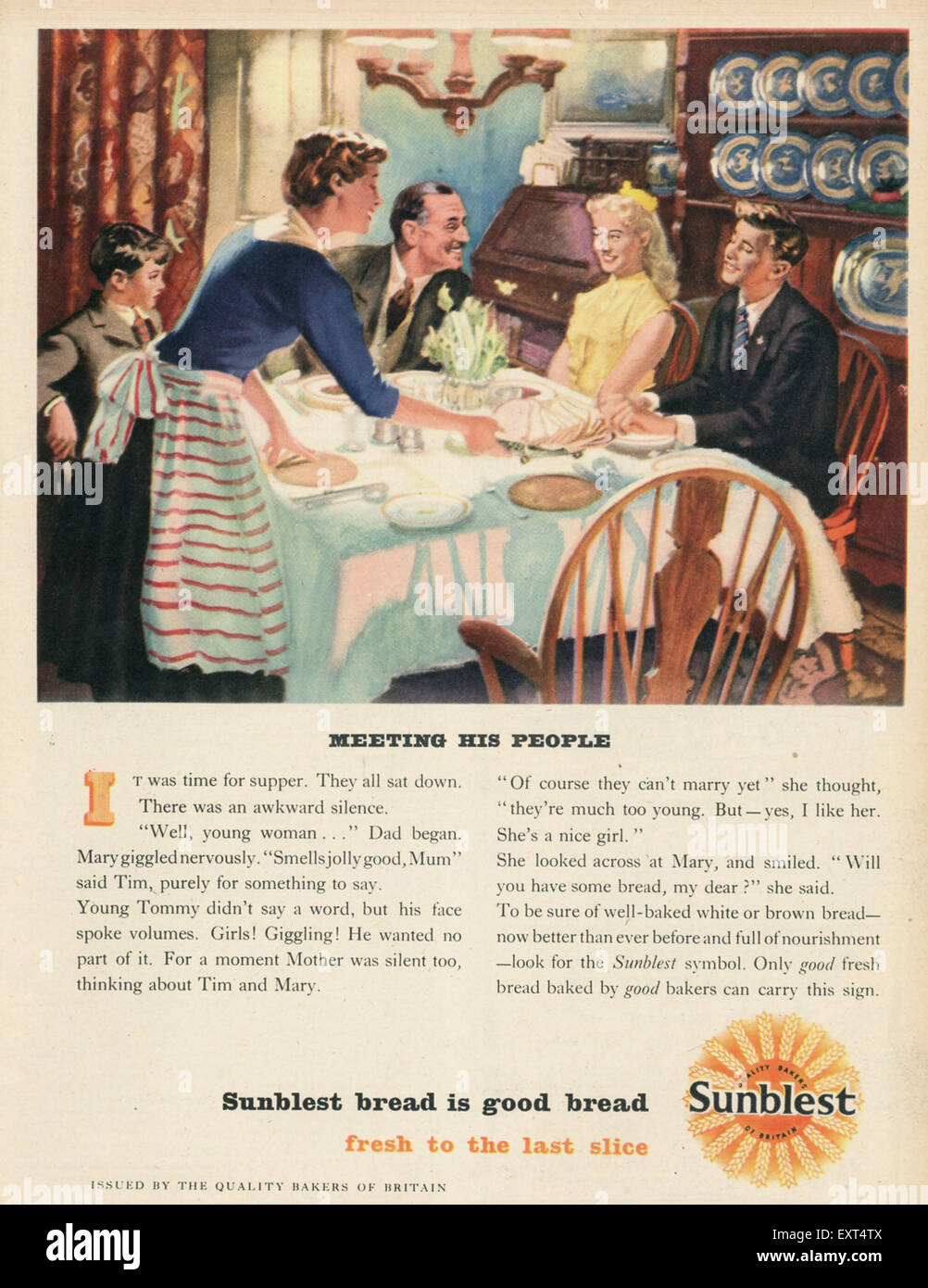 1950s uk sunblest bread magazine hi-res stock photography and images ...