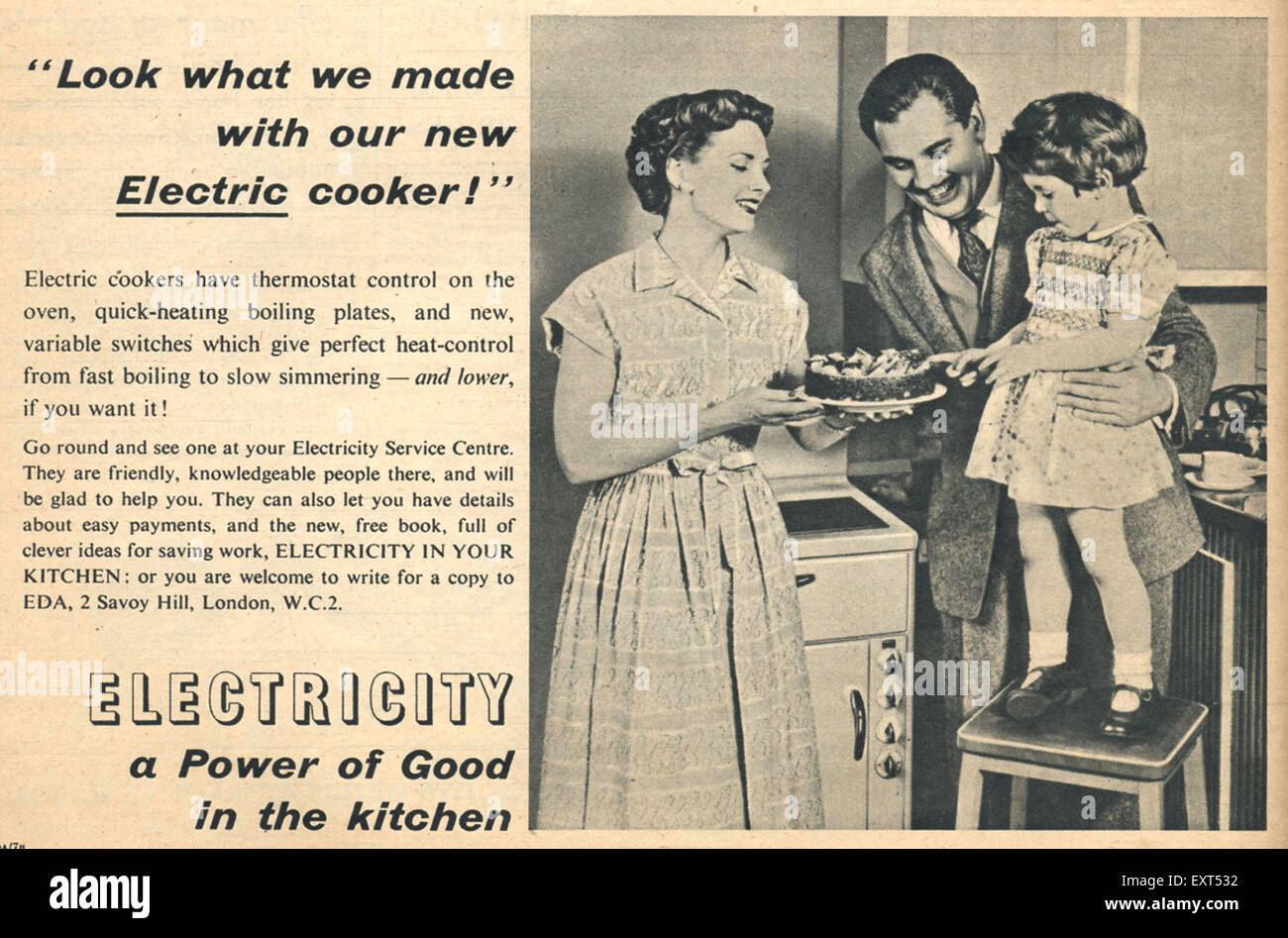 1950s UK Electricity Magazine Advert Stock Photo - Alamy