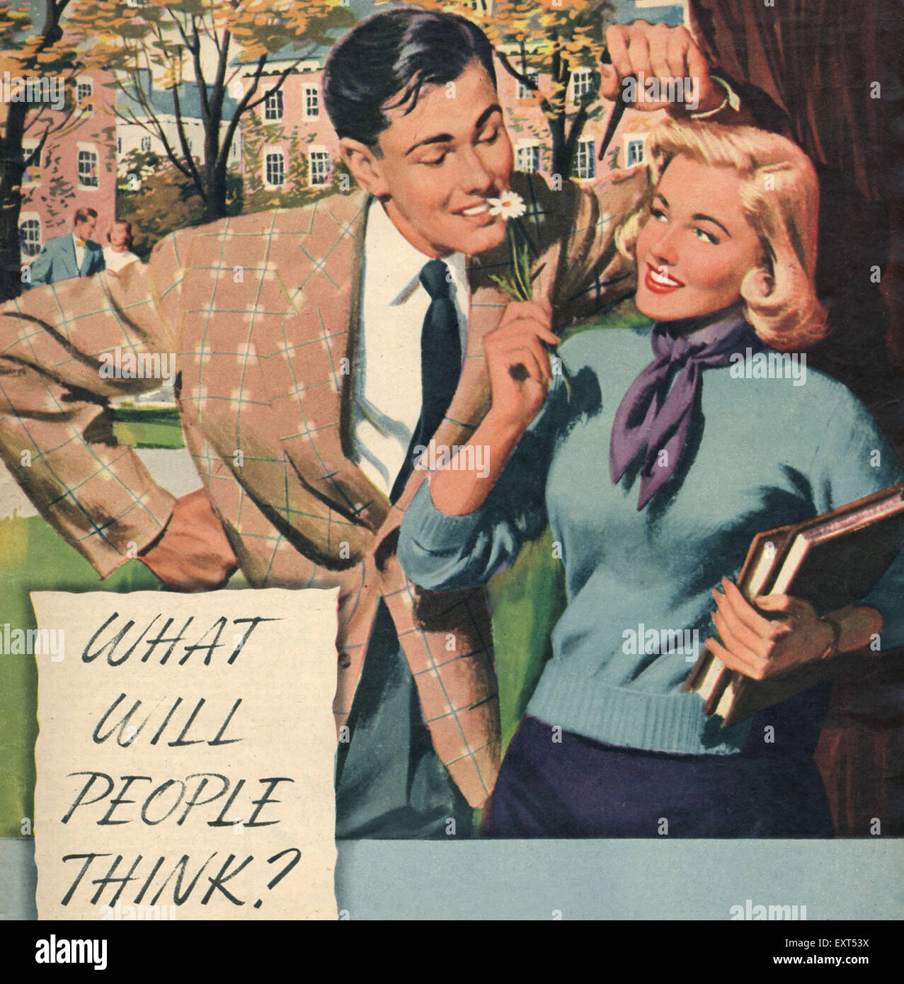 1950s UK What will people Think Magazine Plate Stock Photo - Alamy