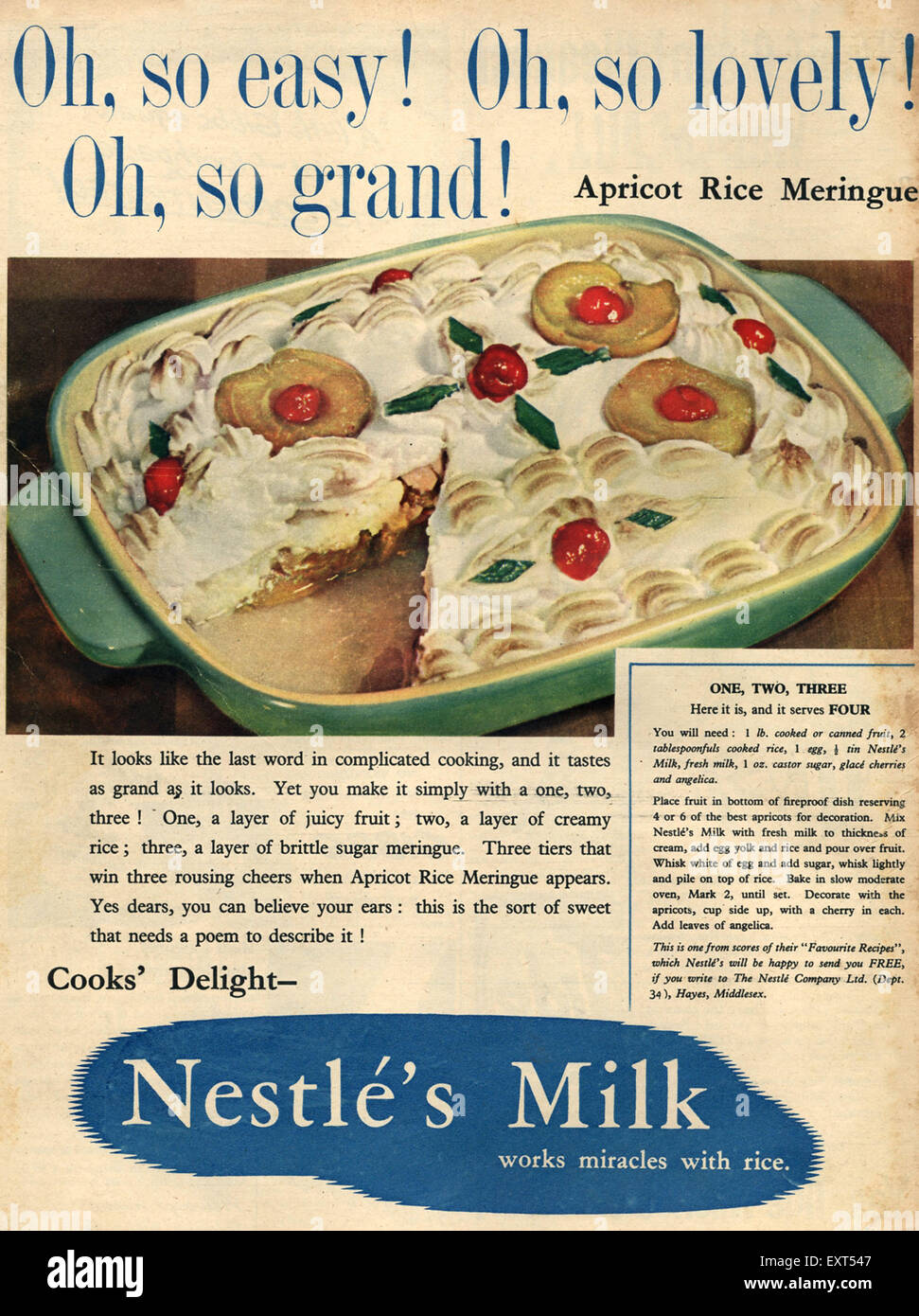 1950s UK Nestle's Magazine Advert Stock Photo - Alamy