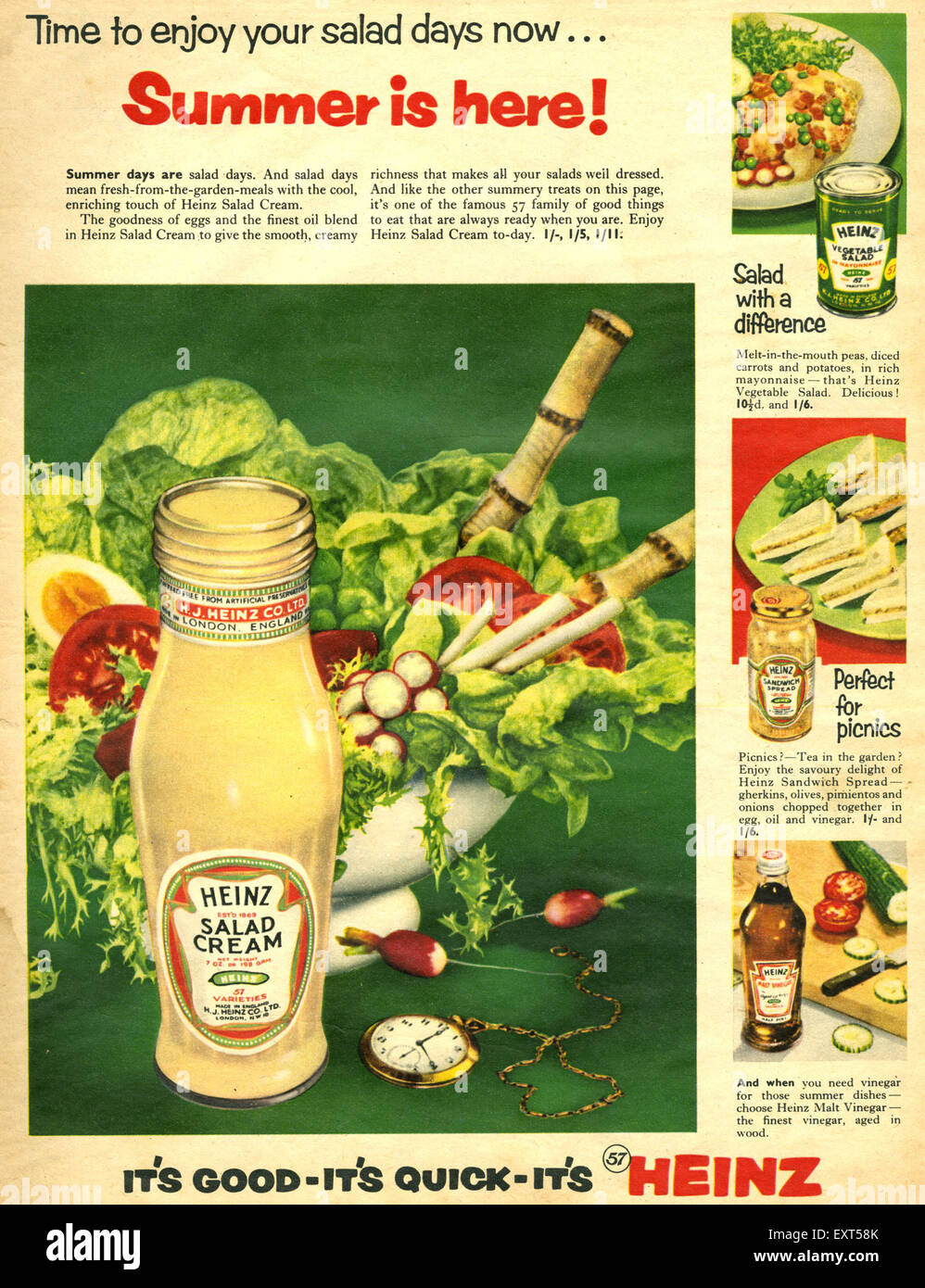 1950s UK Heinz Magazine Advert Stock Photo - Alamy