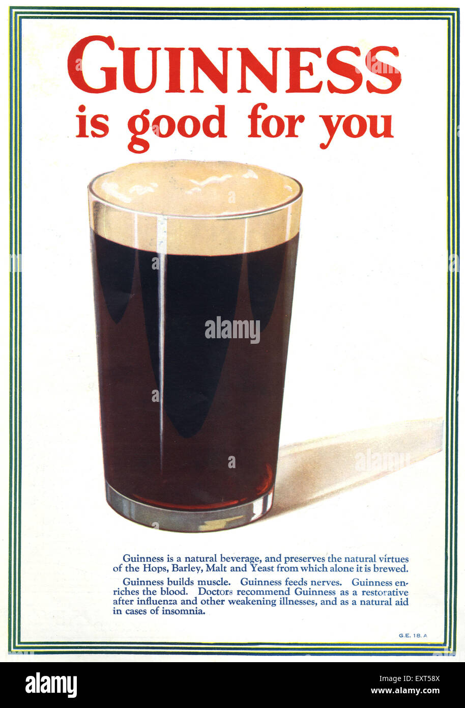 1920s UK Guinness Magazine Advert Stock Photo - Alamy
