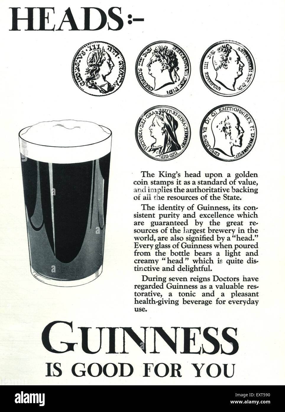1920s UK Guinness Magazine Advert Stock Photo - Alamy