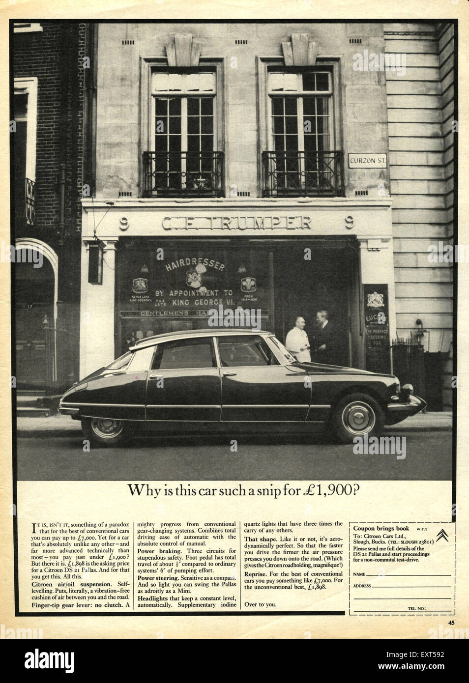 1960s UK Citroen Magazine Advert Stock Photo - Alamy