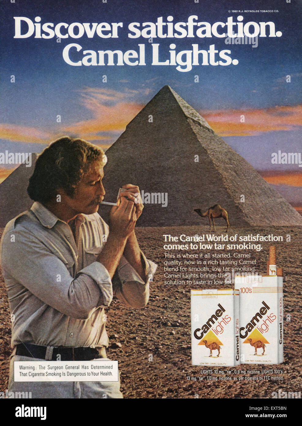 1980s USA Camels Lights Magazine Advert Stock Photo - Alamy