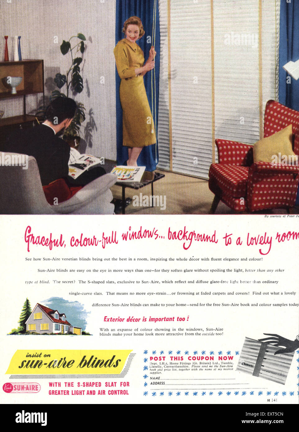 1940s UK Sun-aire Blinds Magazine Advert Stock Photo - Alamy