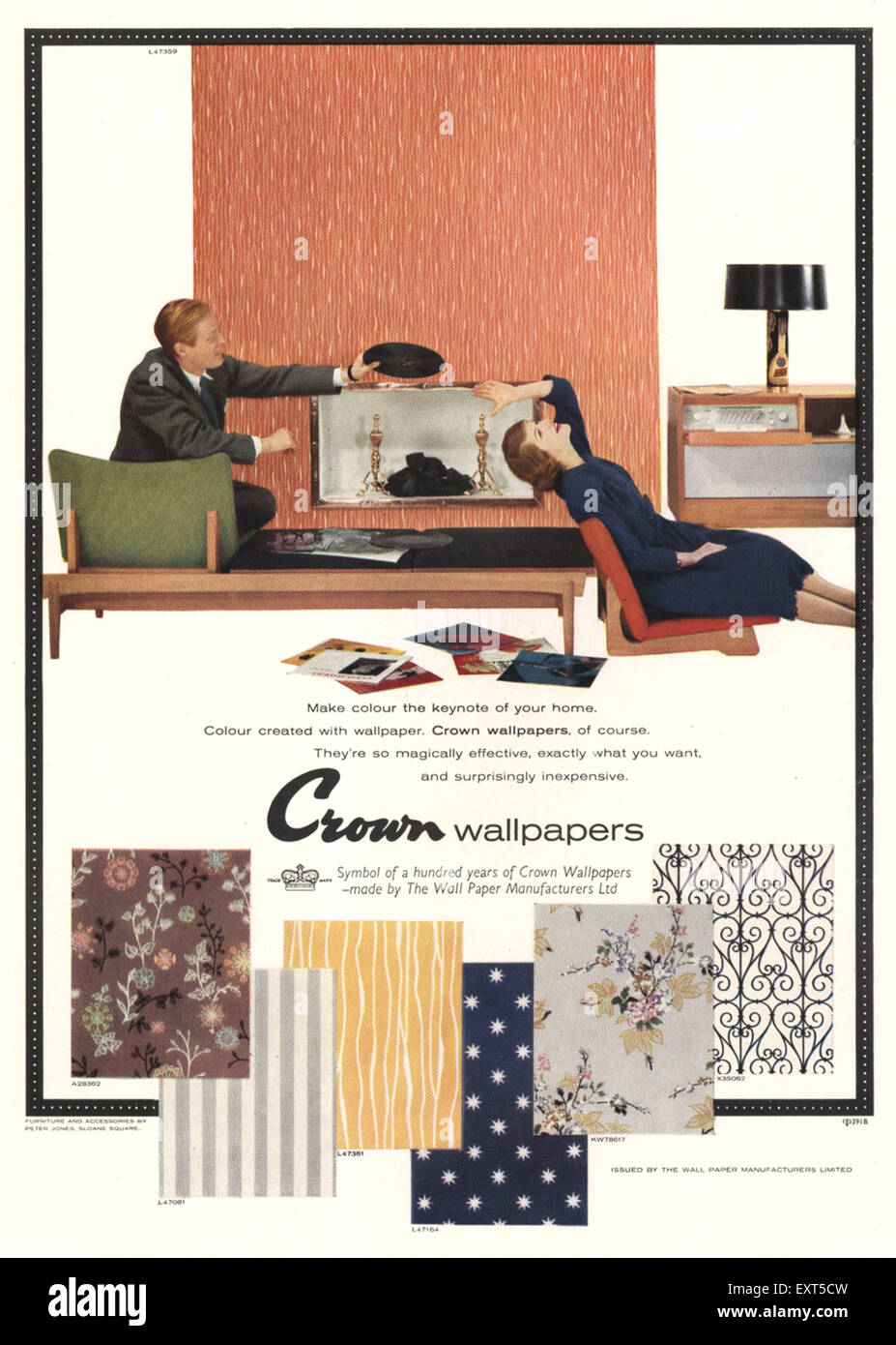 1950s UK Crown Magazine Advert Stock Photo - Alamy