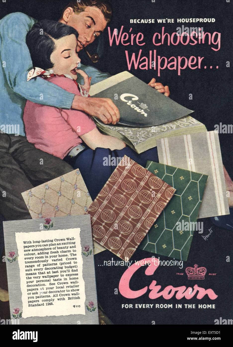 1950s UK Crown Magazine Advert Stock Photo - Alamy