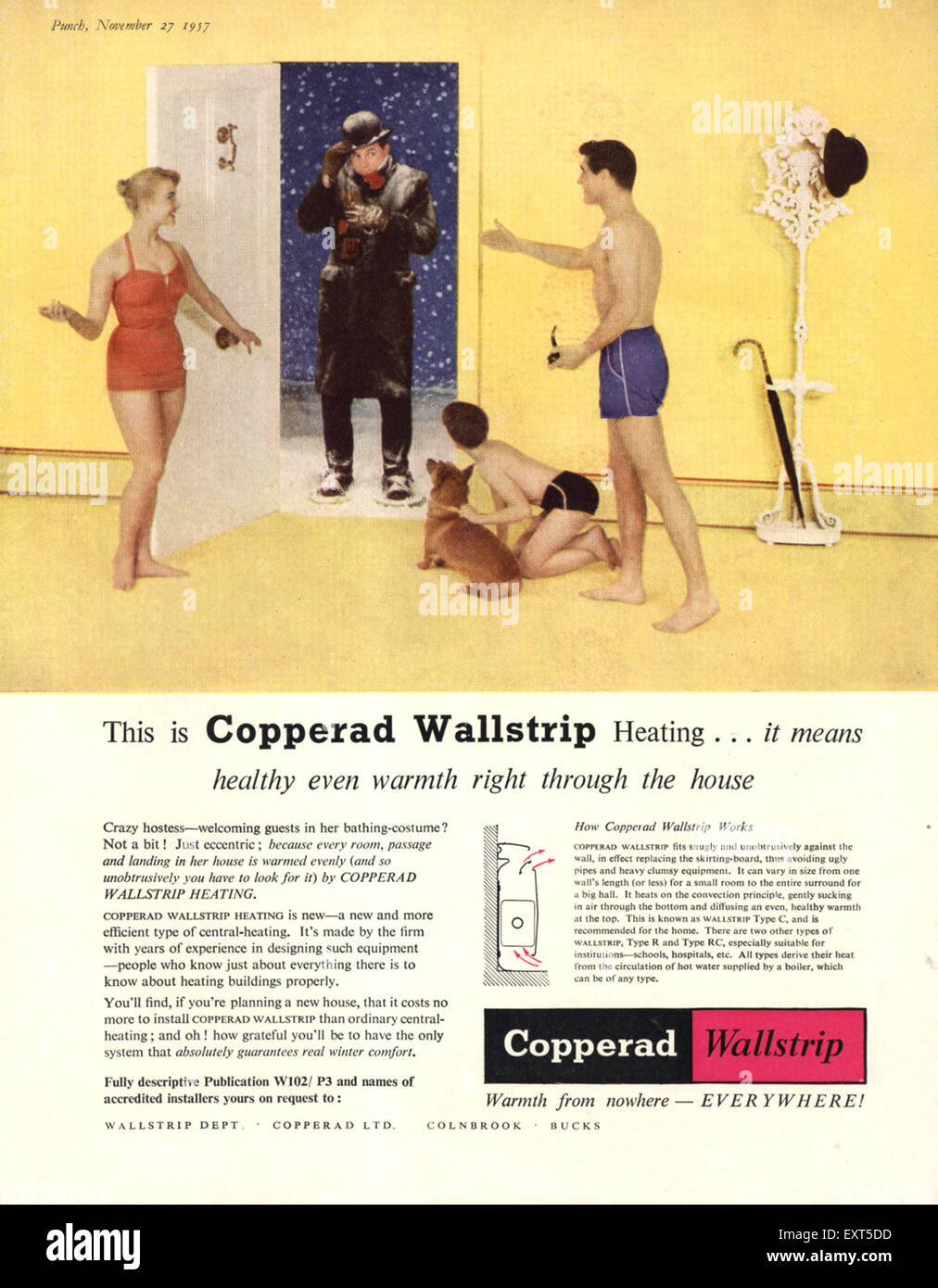 1950s UK Copperad wallstrip Magazine Advert Stock Photo - Alamy