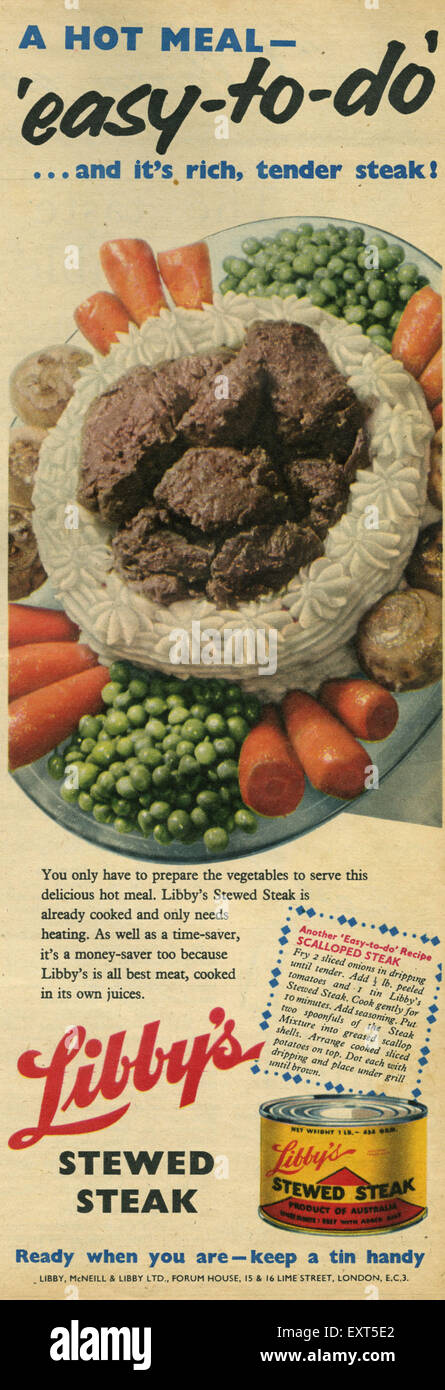 Meat advert 1950s hi-res stock photography and images - Alamy