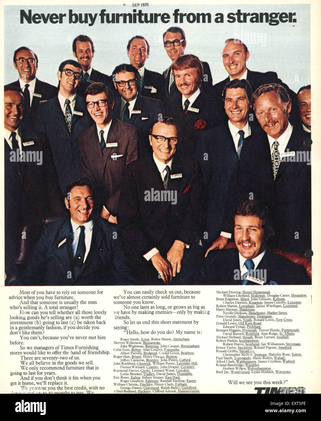 1970s UK Times Magazine Advert Stock Photo - Alamy