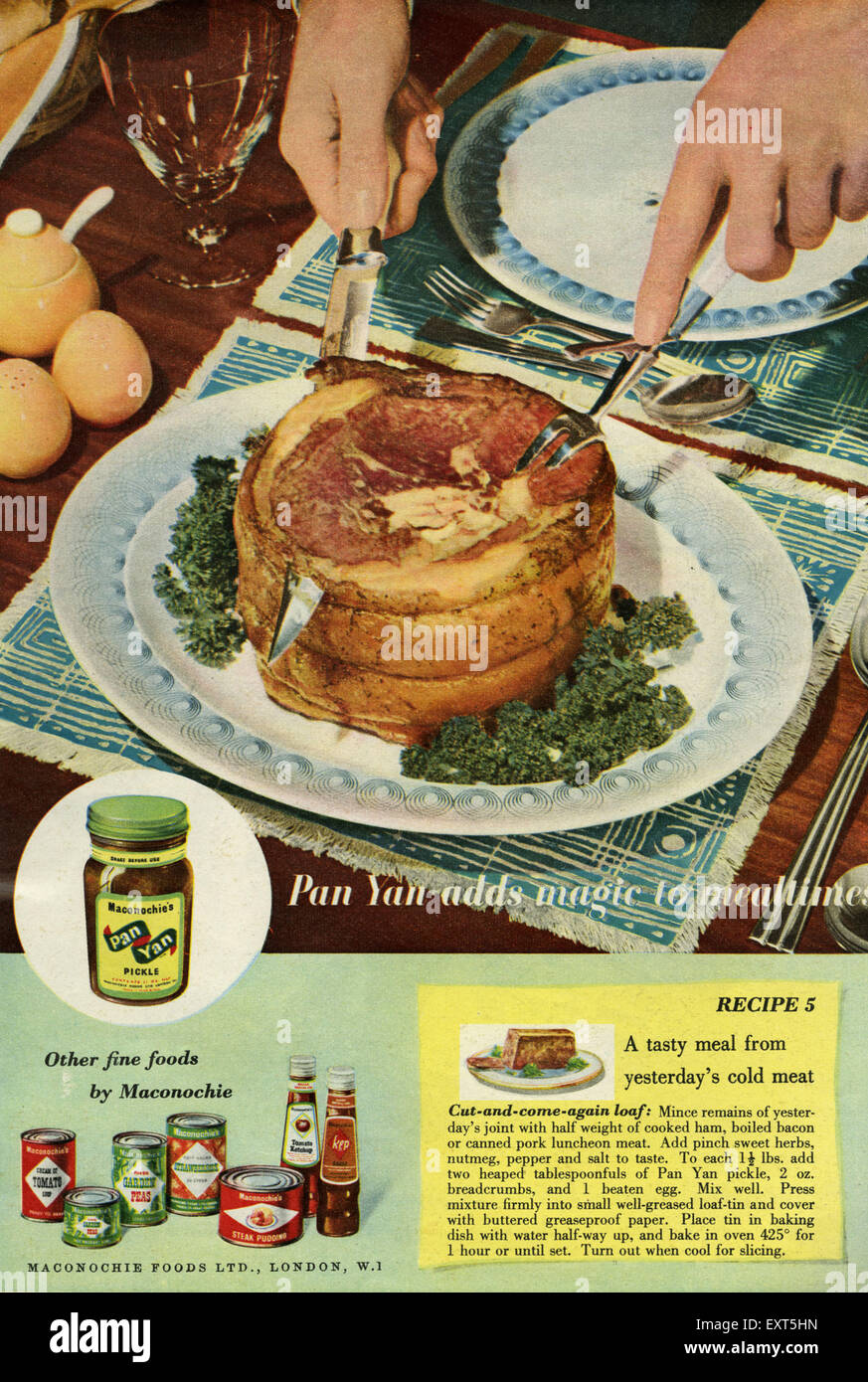 1950s UK Pan Yan Magazine Advert Stock Photo - Alamy