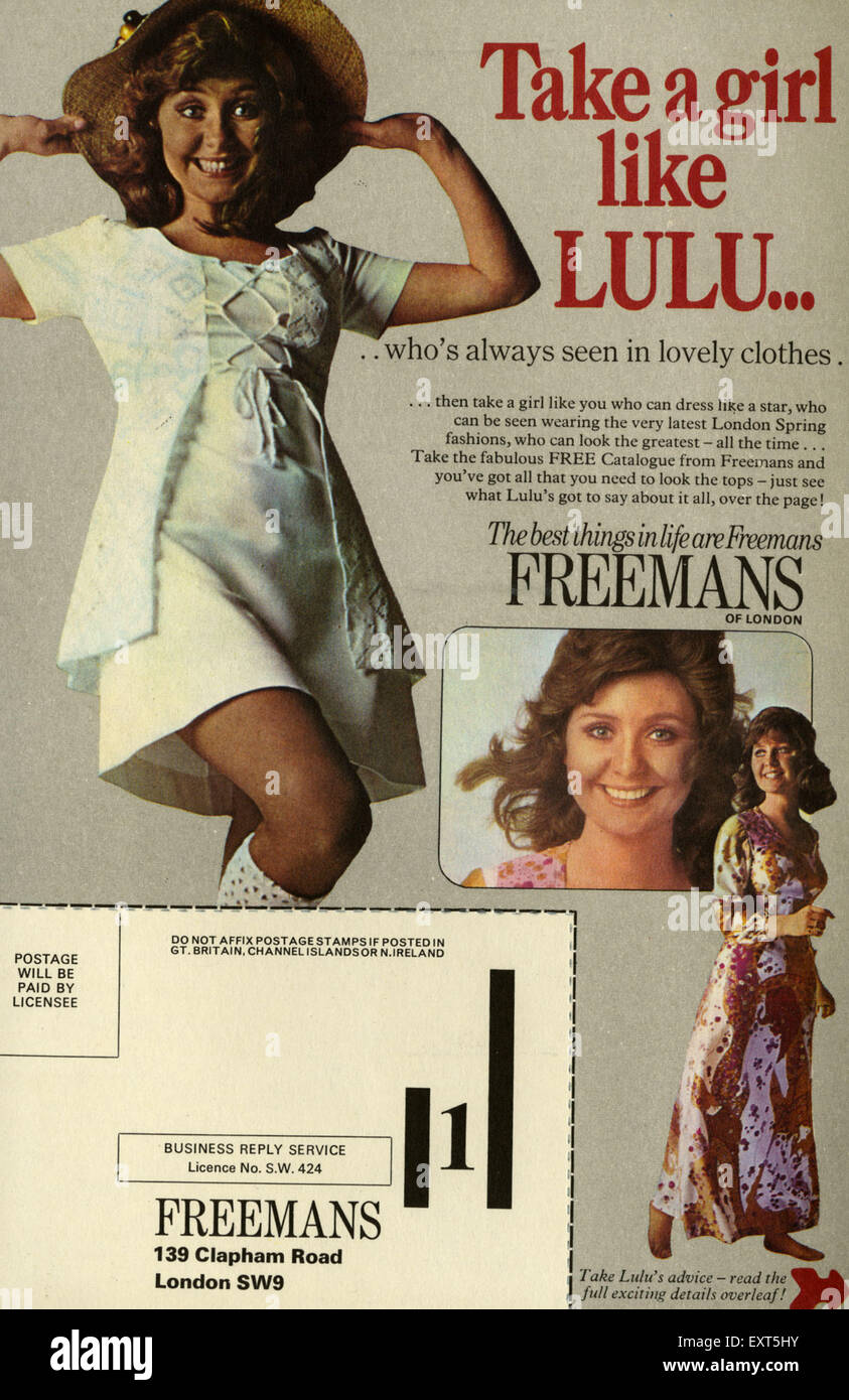1970s UK Freemans Magazine Advert Stock Photo - Alamy