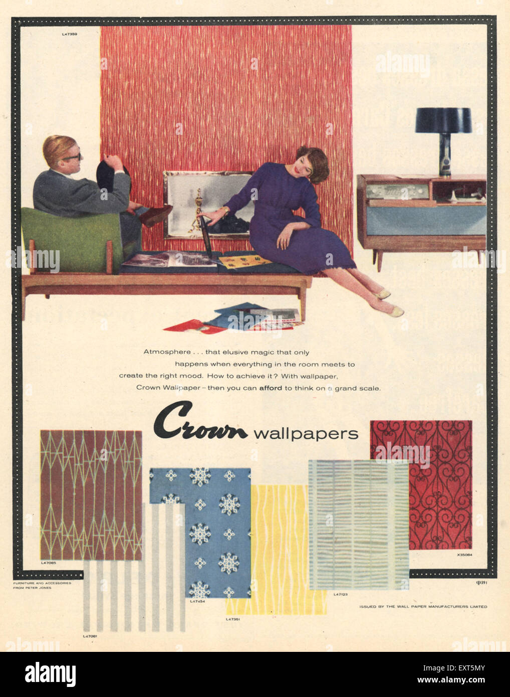 1950s UK Crown Magazine Advert Stock Photo - Alamy