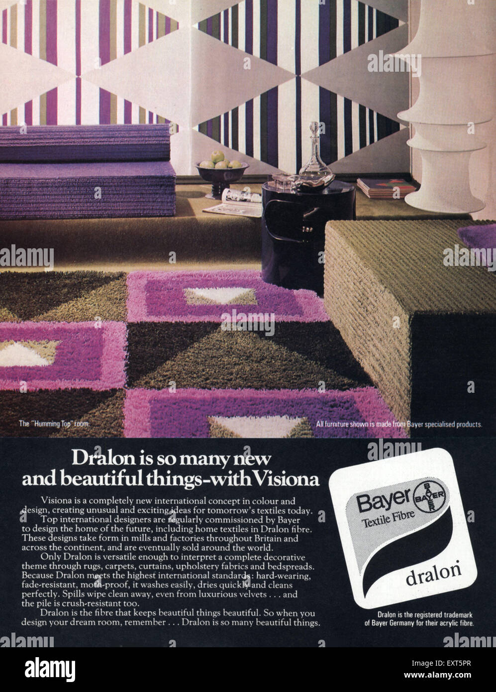 1960s UK Draylon Magazine Advert Stock Photo - Alamy