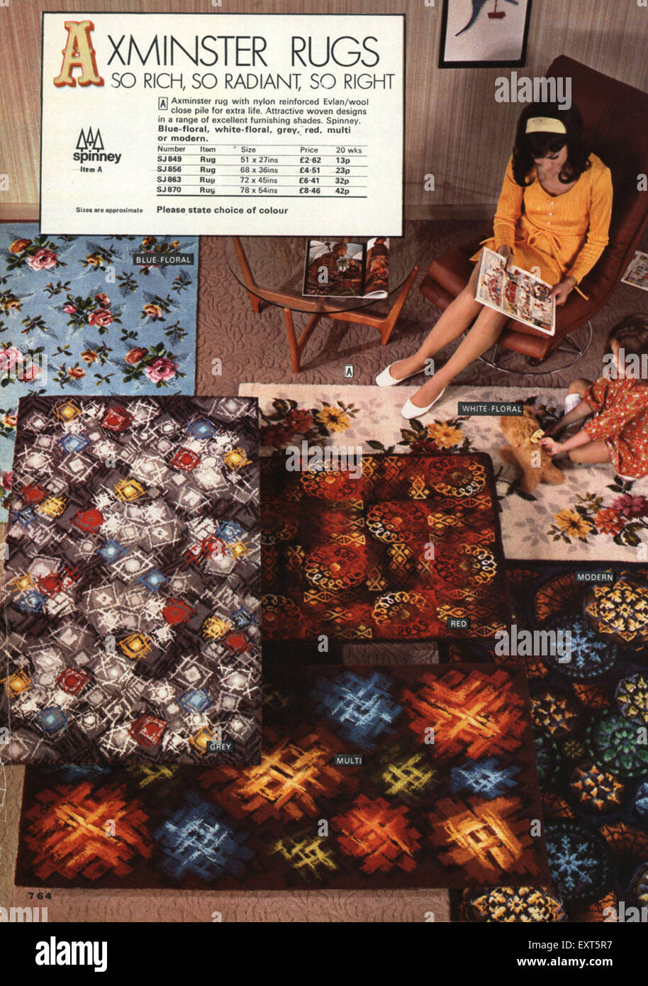 1970s UK Axminster Rugs Magazine Advert Stock Photo - Alamy