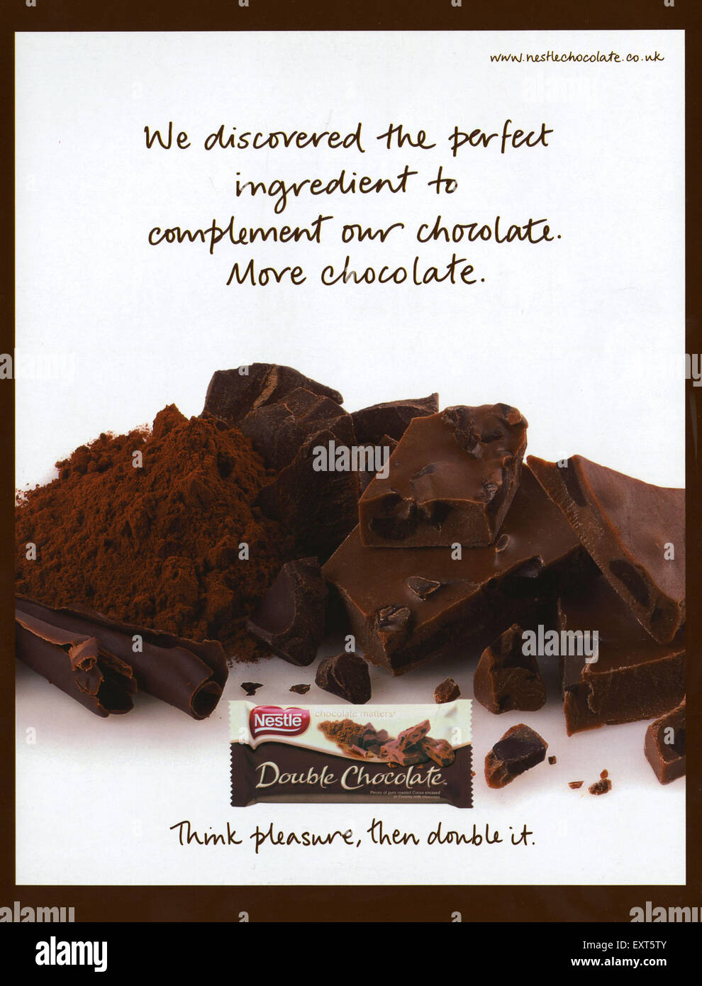 2000s UK Nestles Double Chocolate Magazine Advert Stock Photo - Alamy