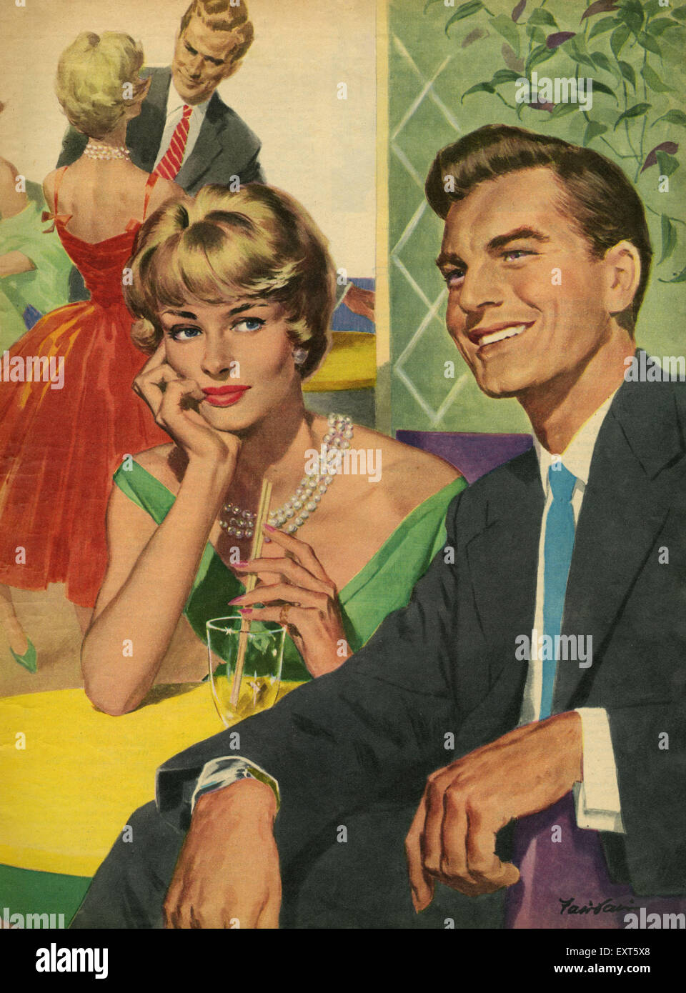 1950s UK First Dates Magazine Plate Stock Photo - Alamy