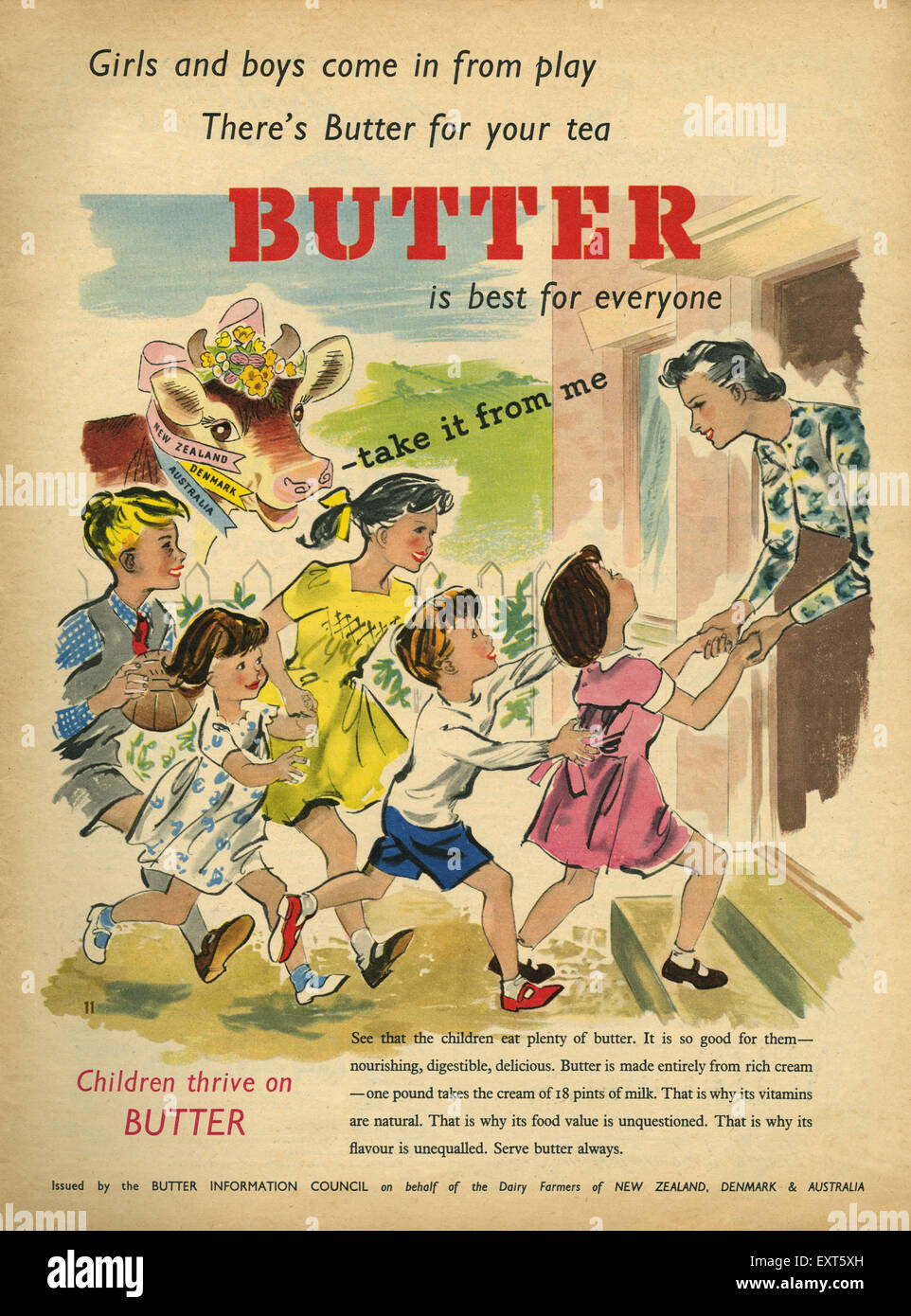 1950s UK Butter Magazine Advert Stock Photo - Alamy