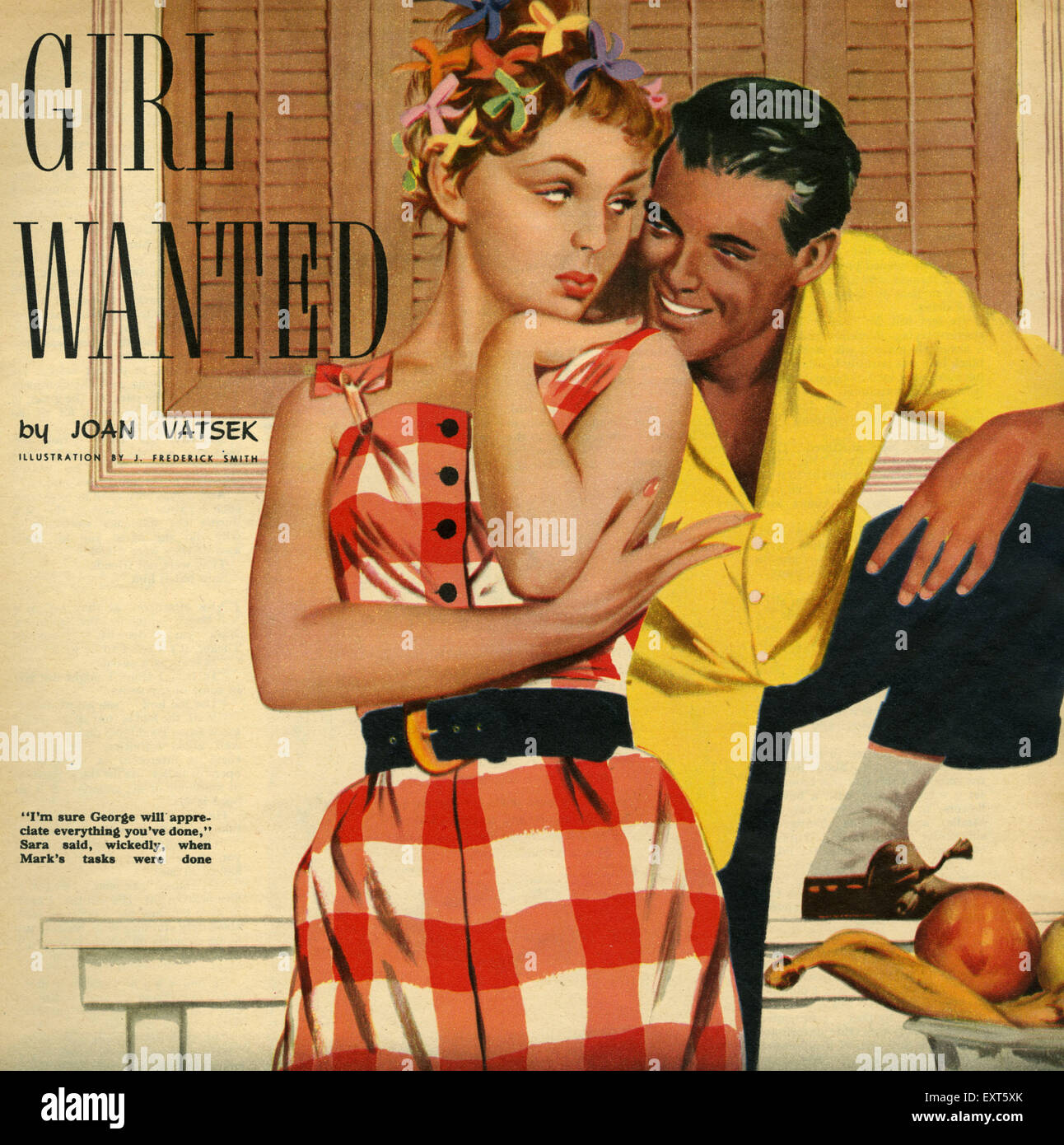 1950s UK Girl Wanted Magazine Plate Stock Photo - Alamy