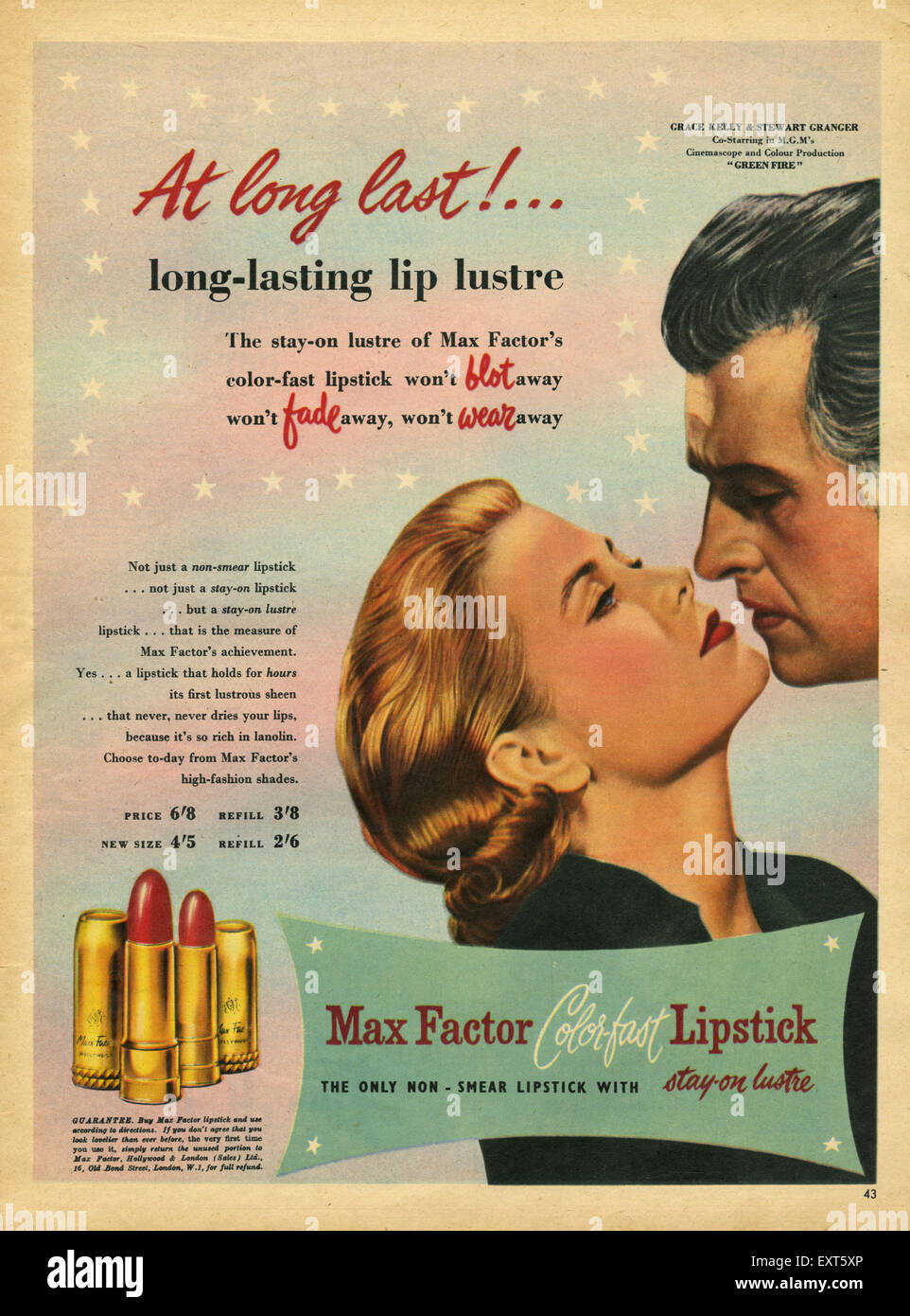 1950s UK Max Factor Magazine Advert Stock Photo - Alamy