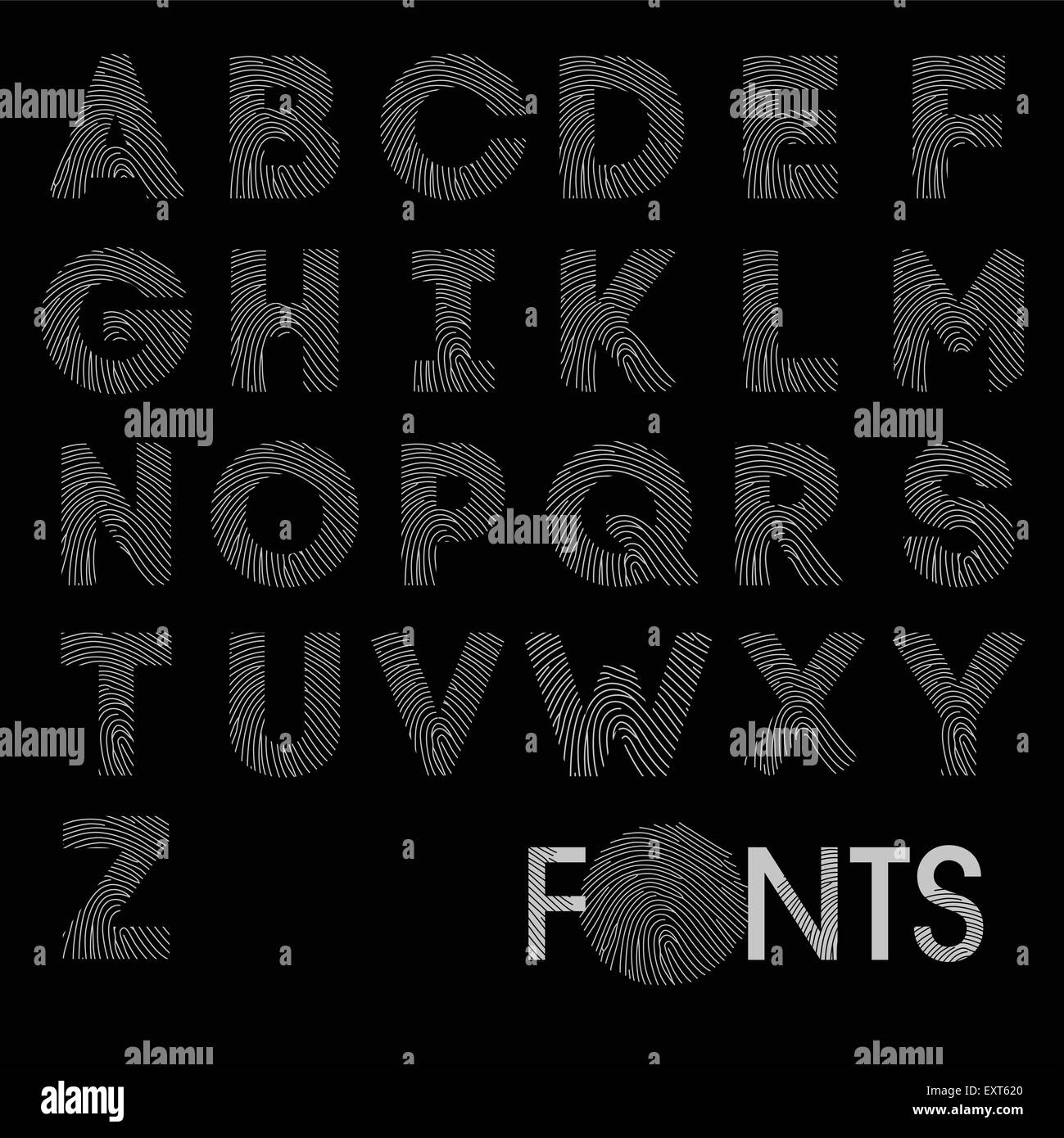 Finger print bold alphabet best font vector Stock Vector Image & Art ...