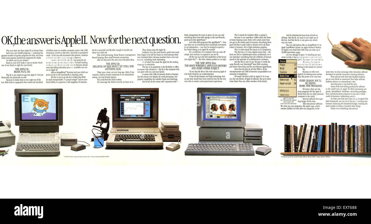 1980s USA Apple Magazine Advert Stock Photo - Alamy