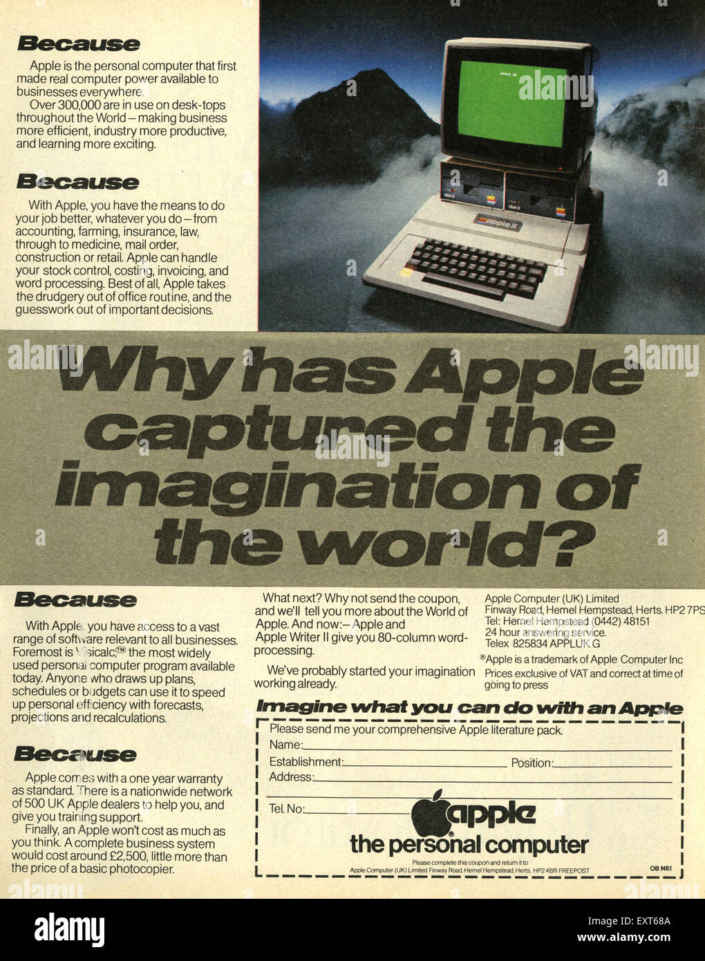 1980s UK Apple Magazine Advert Stock Photo - Alamy