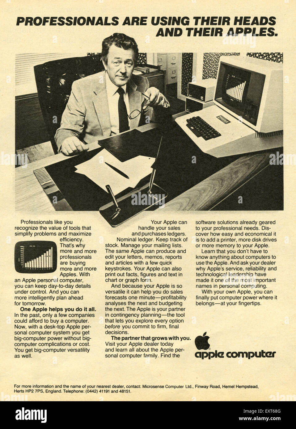 1980s UK Apple Magazine Advert Stock Photo - Alamy
