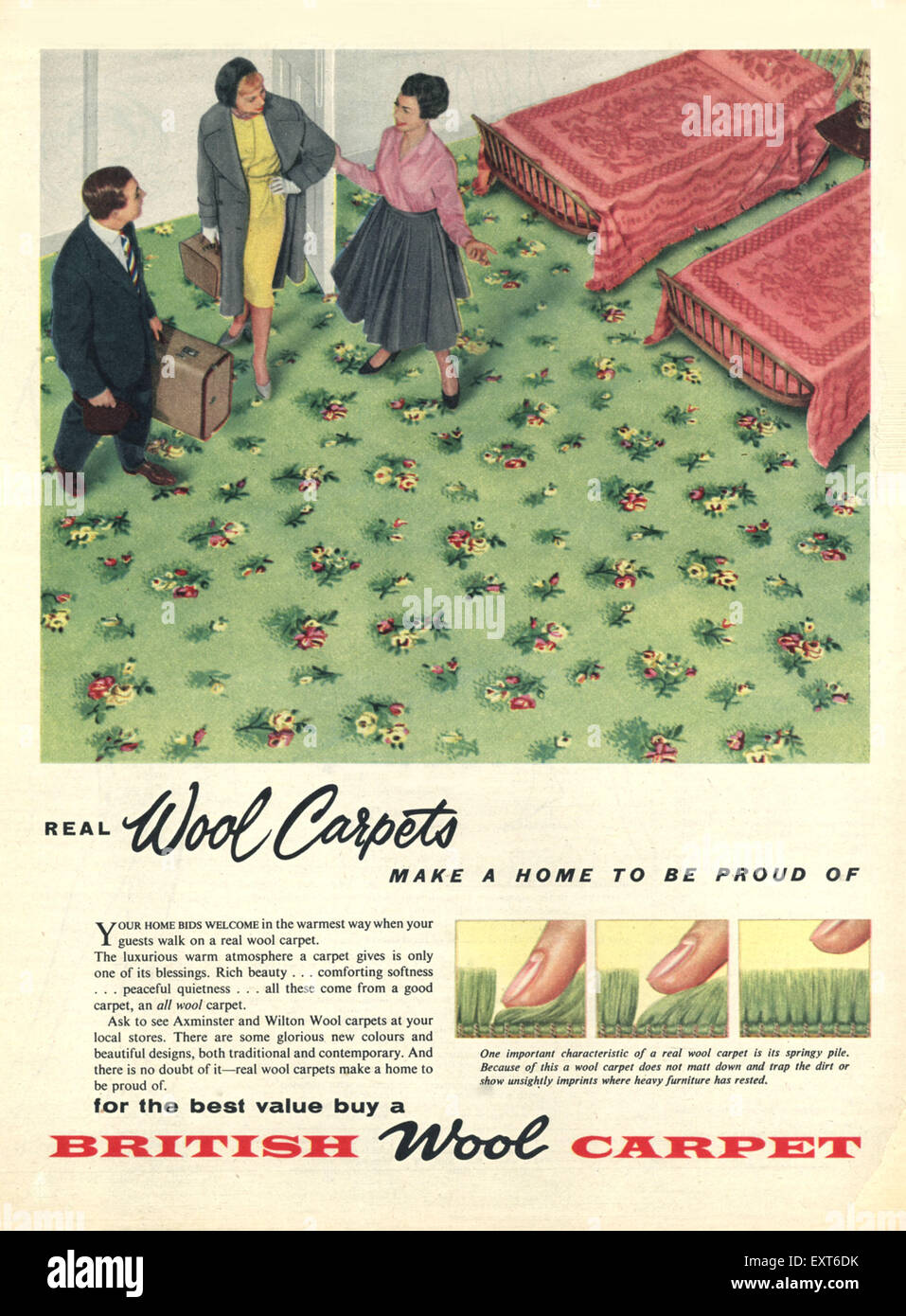 1960s UK British Wool Carpets Magazine Advert Stock Photo - Alamy
